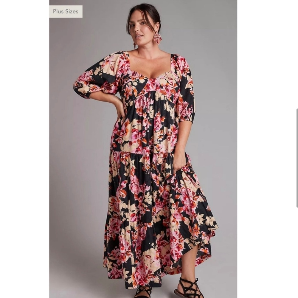 Blossom Puff Sleeve Maxi Dress Gem